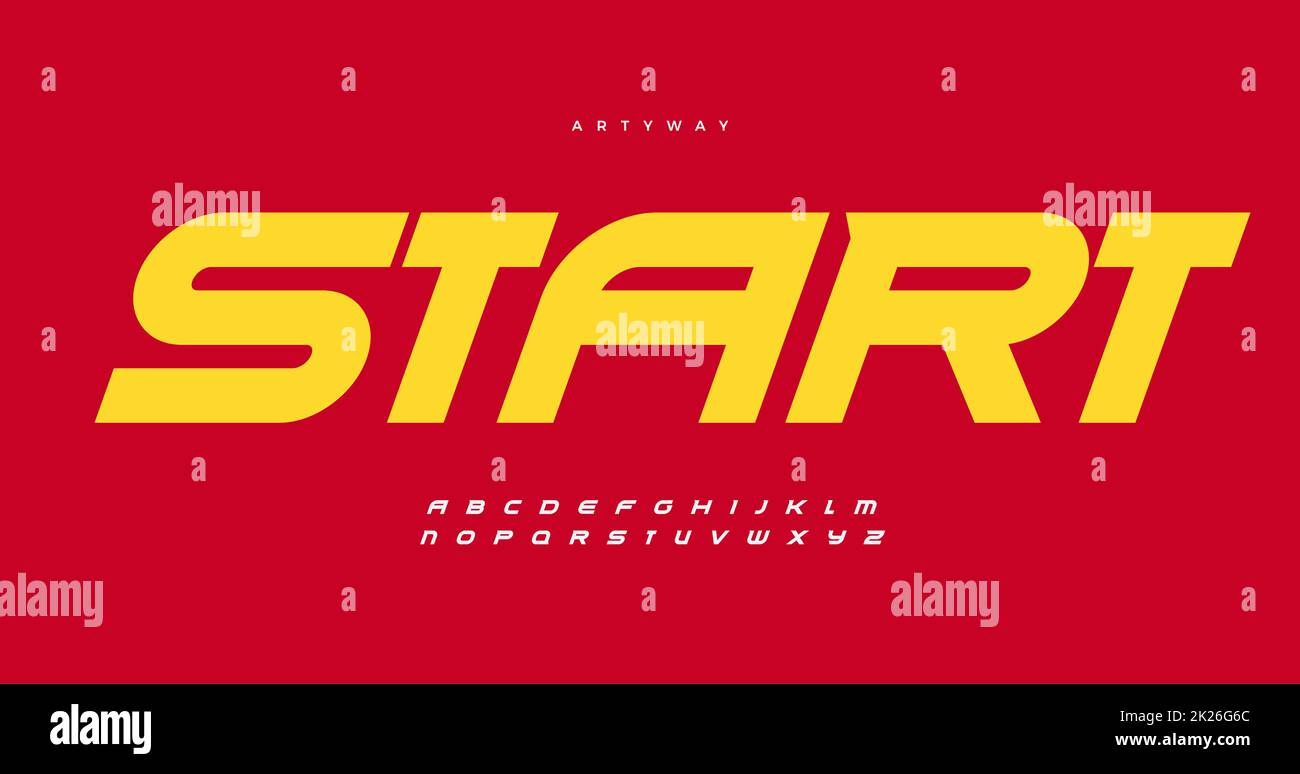 Italic bold font alphabet with modern sharp angles. Dynamic letters for ...