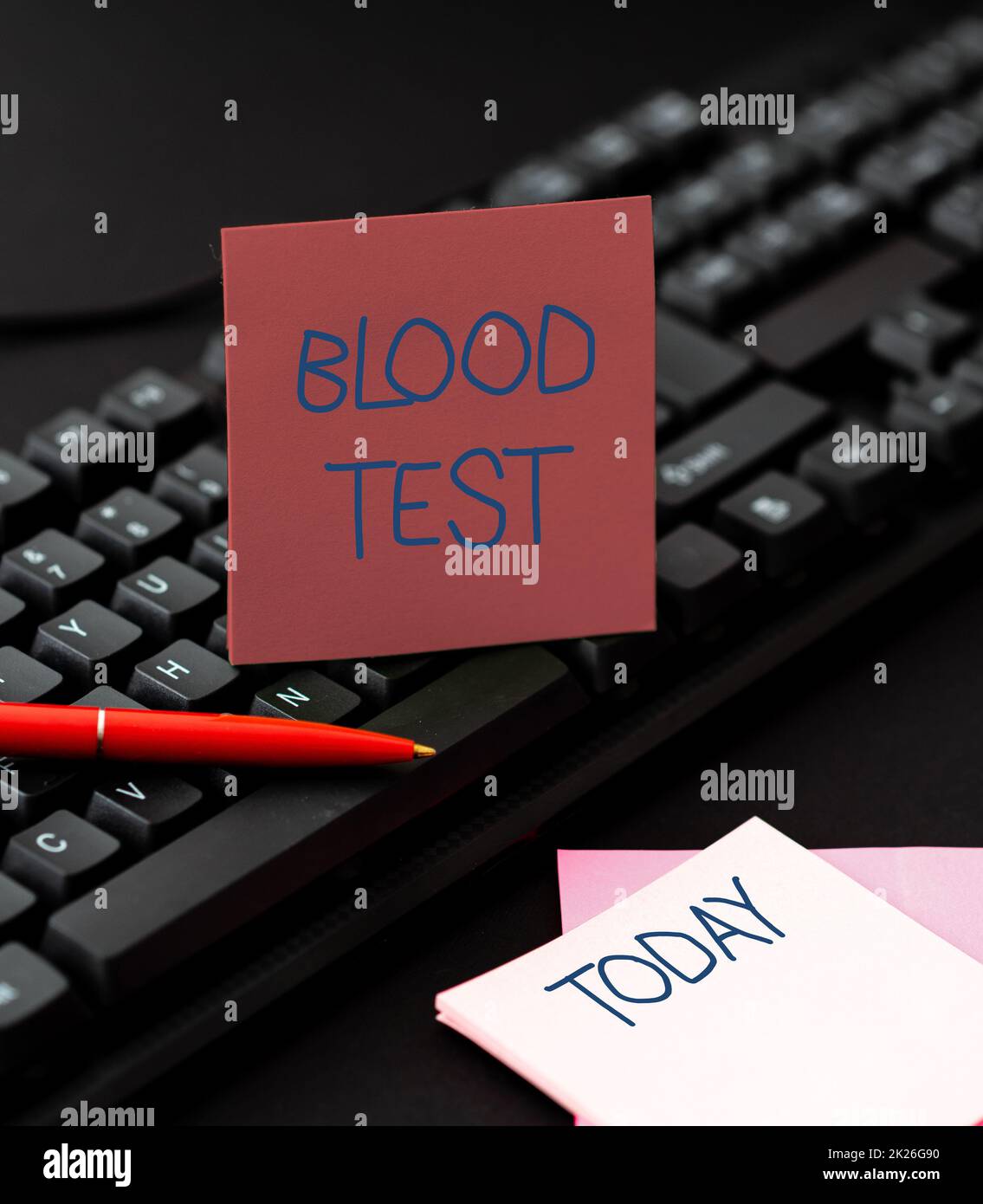Text sign showing Blood Test. Business idea Extracted blood sample from ...