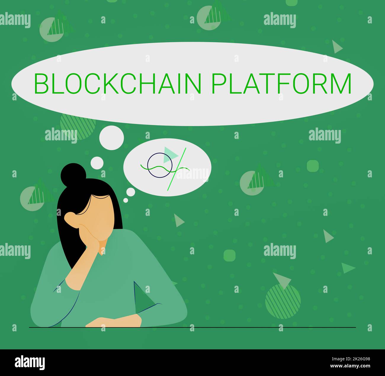 Text caption presenting Blockchain Platform. Word Written on thing with ...