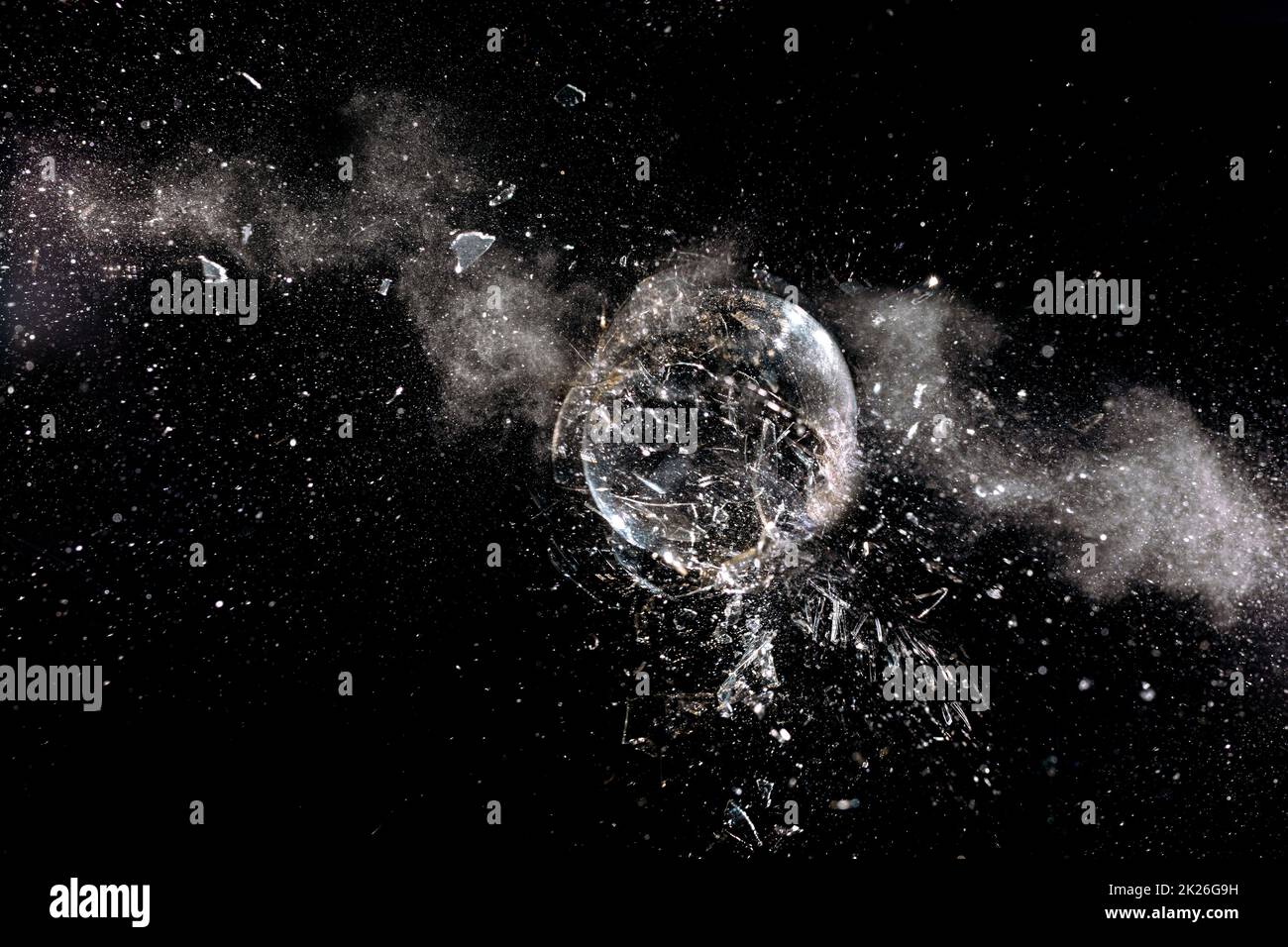 explosion of a glass sphere Stock Photo - Alamy