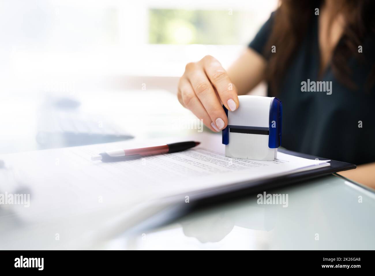 Public Notary Contract Document Stamp Stock Photo - Alamy
