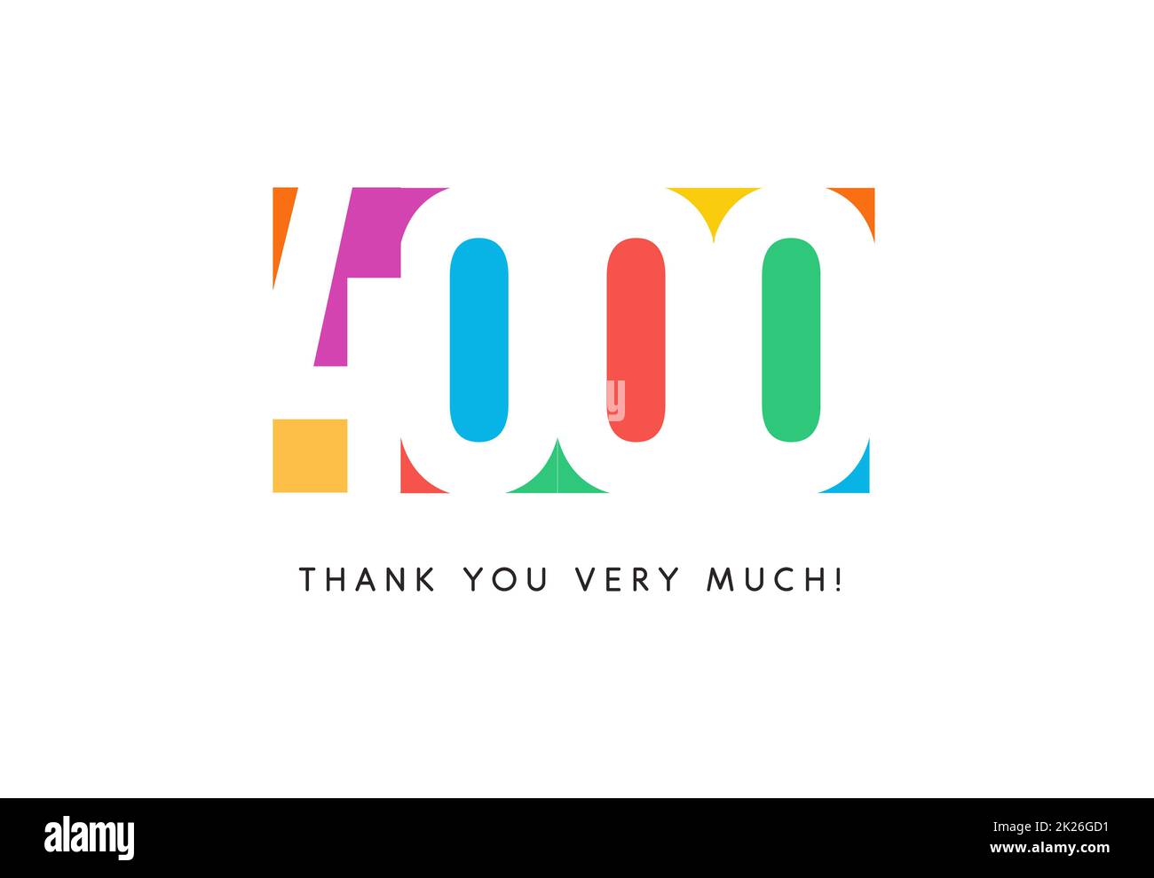 Four thousand subscribers baner. Colorful logo for anniversary day ...