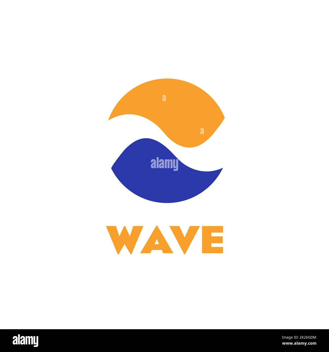 Vector isolated logo wave. Circle abstract logotype Stock Photo - Alamy