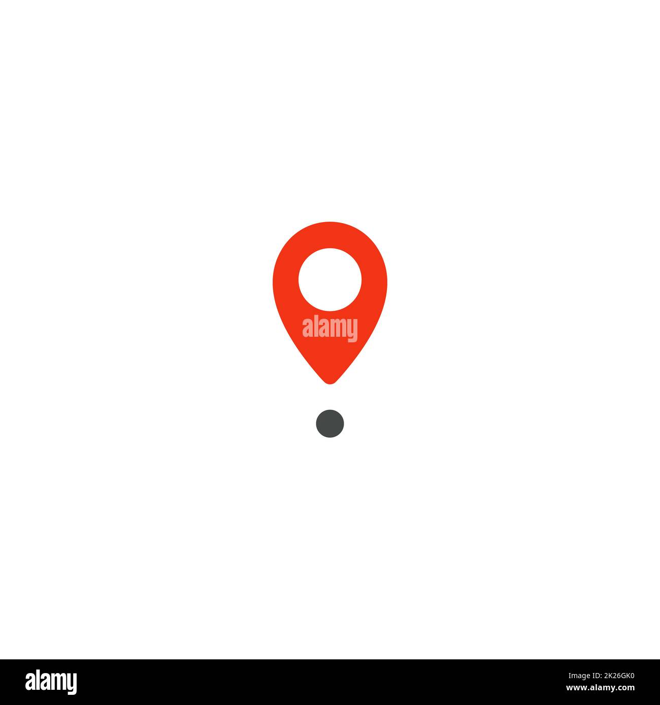 Location pin icon. Red pointer. Simple flat point template. Infographic design element for ...