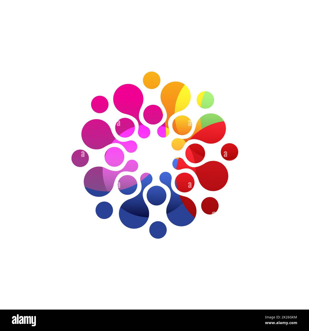 Digital colorful logo. Vector isolated circle logo. Creative logo ...