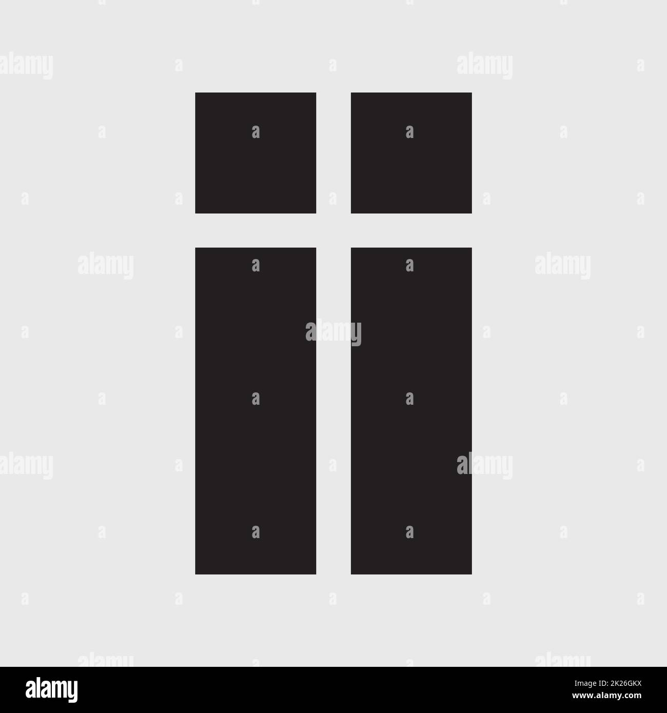 Christian symbol, black rectangle shape cross icon. Church logo ...