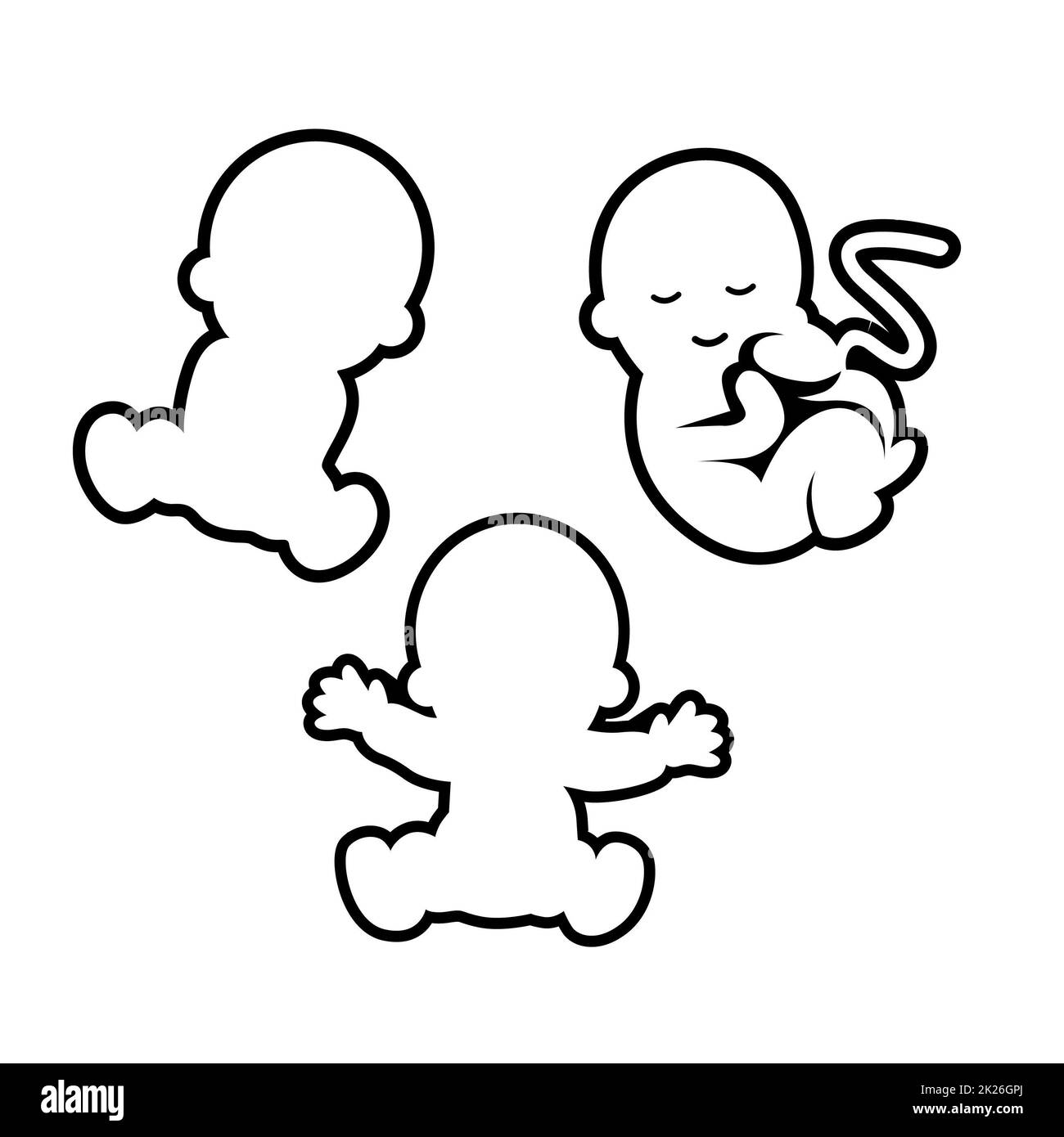 Newborn logo. Ð¡hild planning. Birth of a child. Pregnancy logo. Black ...