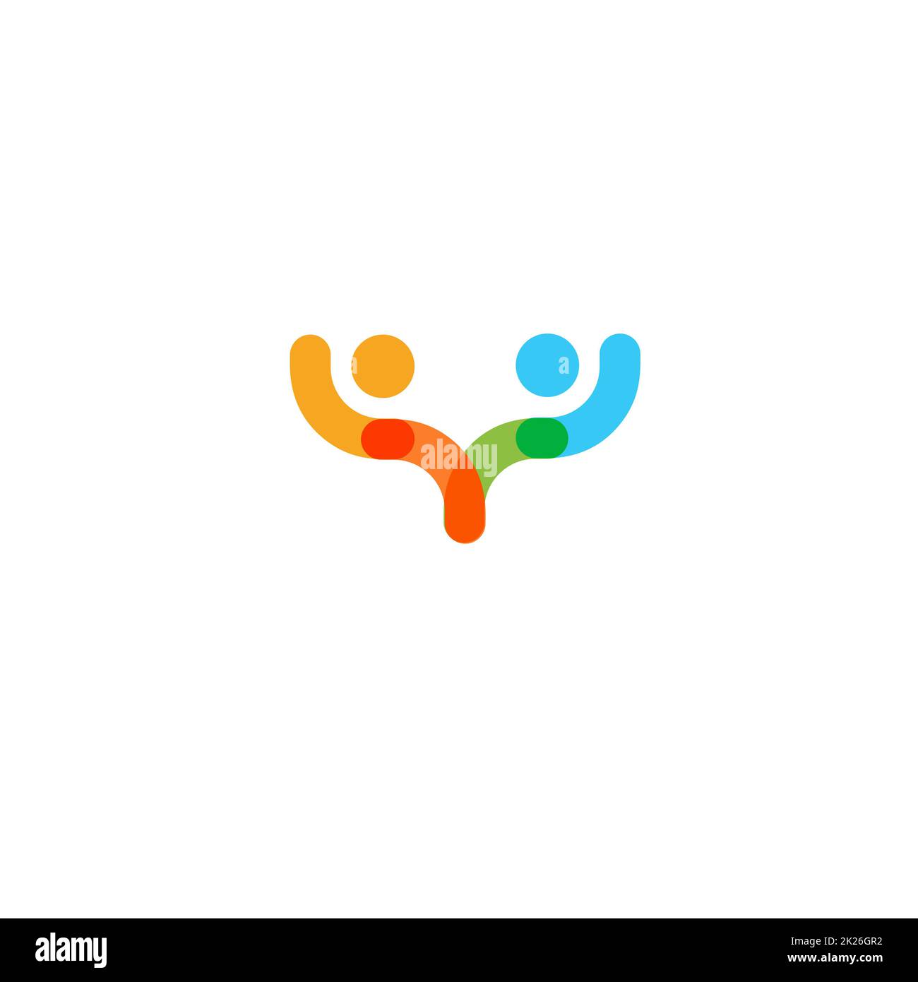 Abstract colorful human vector logo template. Holding hands icon Stock ...