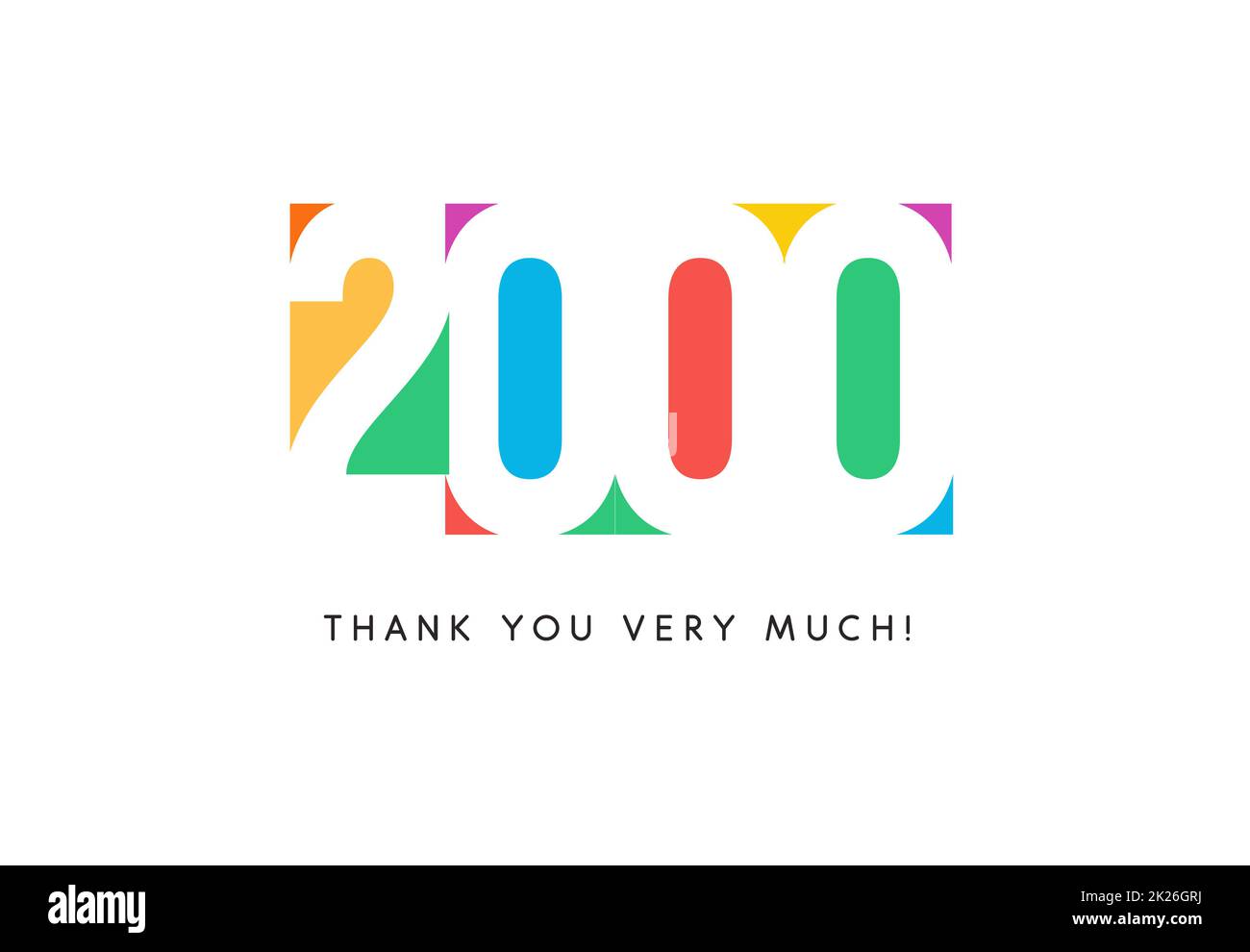 Two thousand subscribers baner. Colorful logo for anniversary day Stock ...