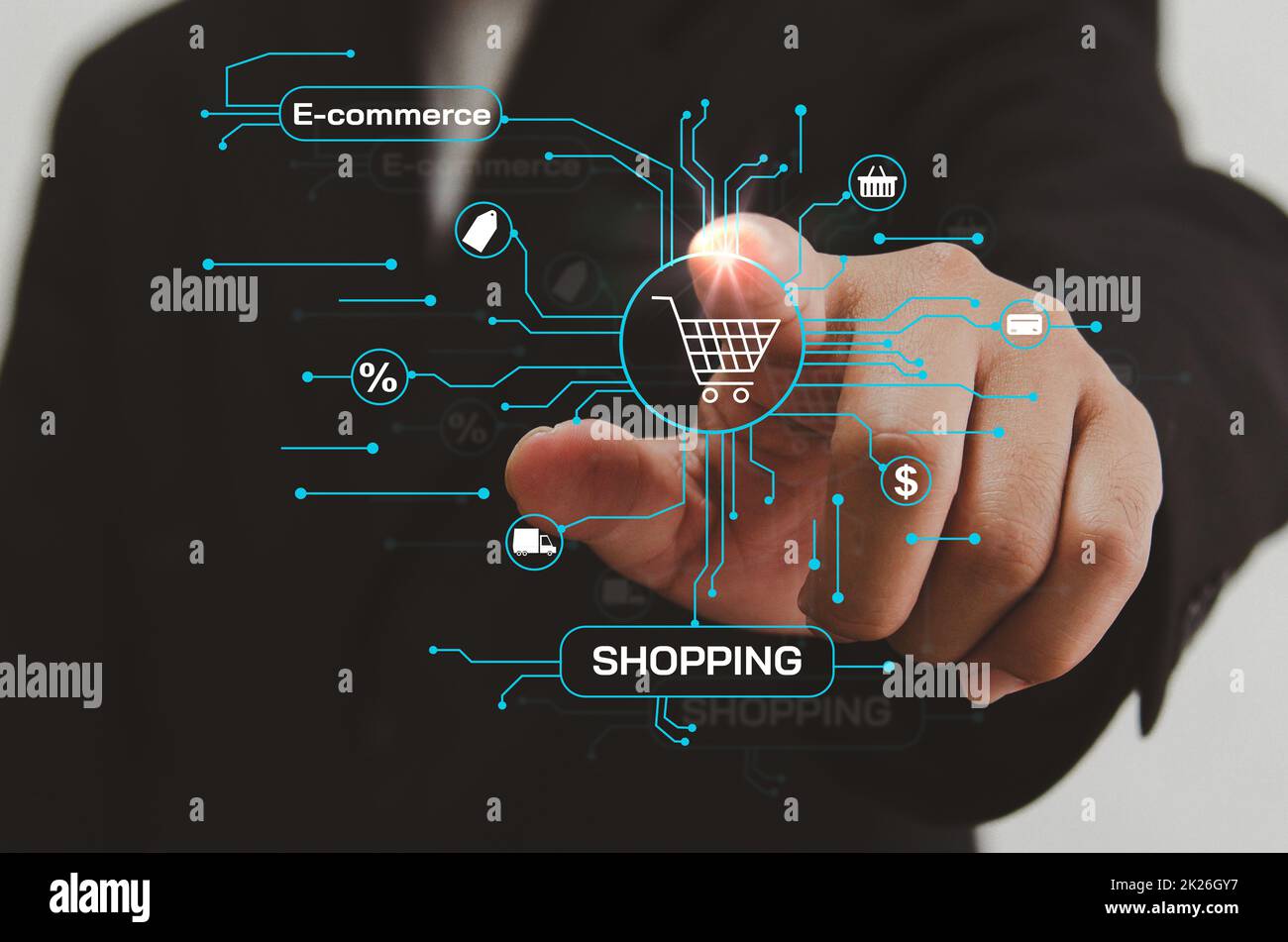 E-commerce Online Shopping Digital marketing Internet business technology concept on virtual ...