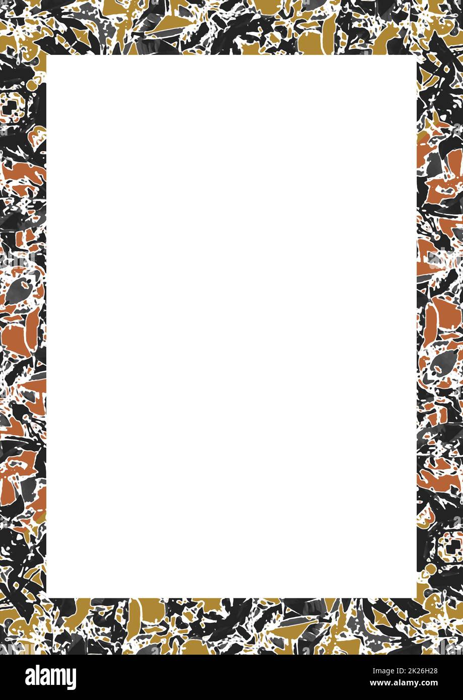 White Frame with Decorated Borders Stock Photo - Alamy