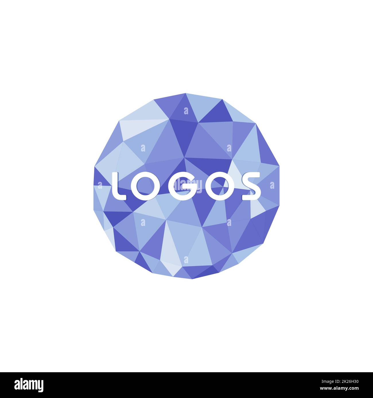 Isolated vector round. Abstract composition, polygonal construction ...