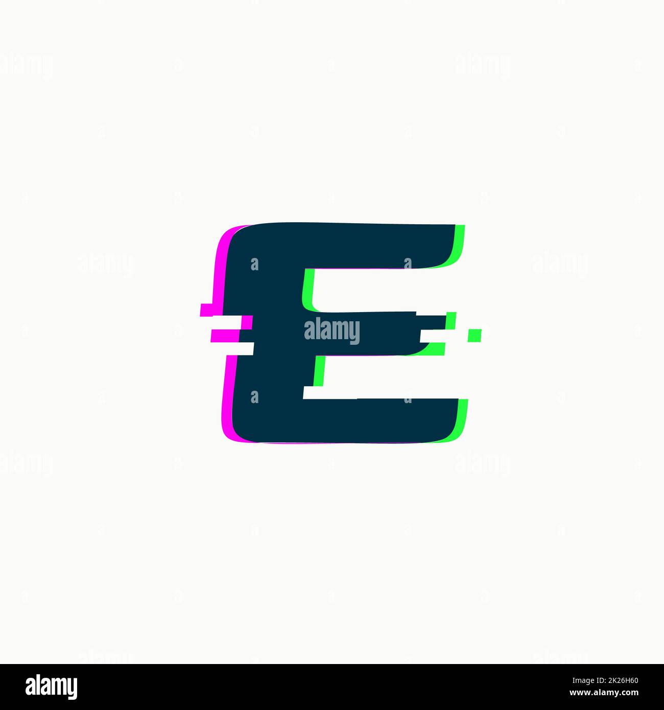 Letter e glitch font hi-res stock photography and images - Alamy