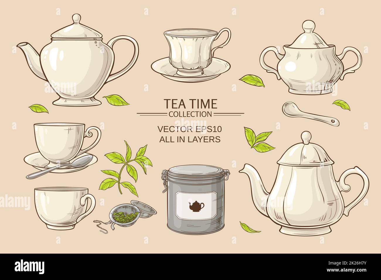 Grey tea set hi-res stock photography and images - Alamy