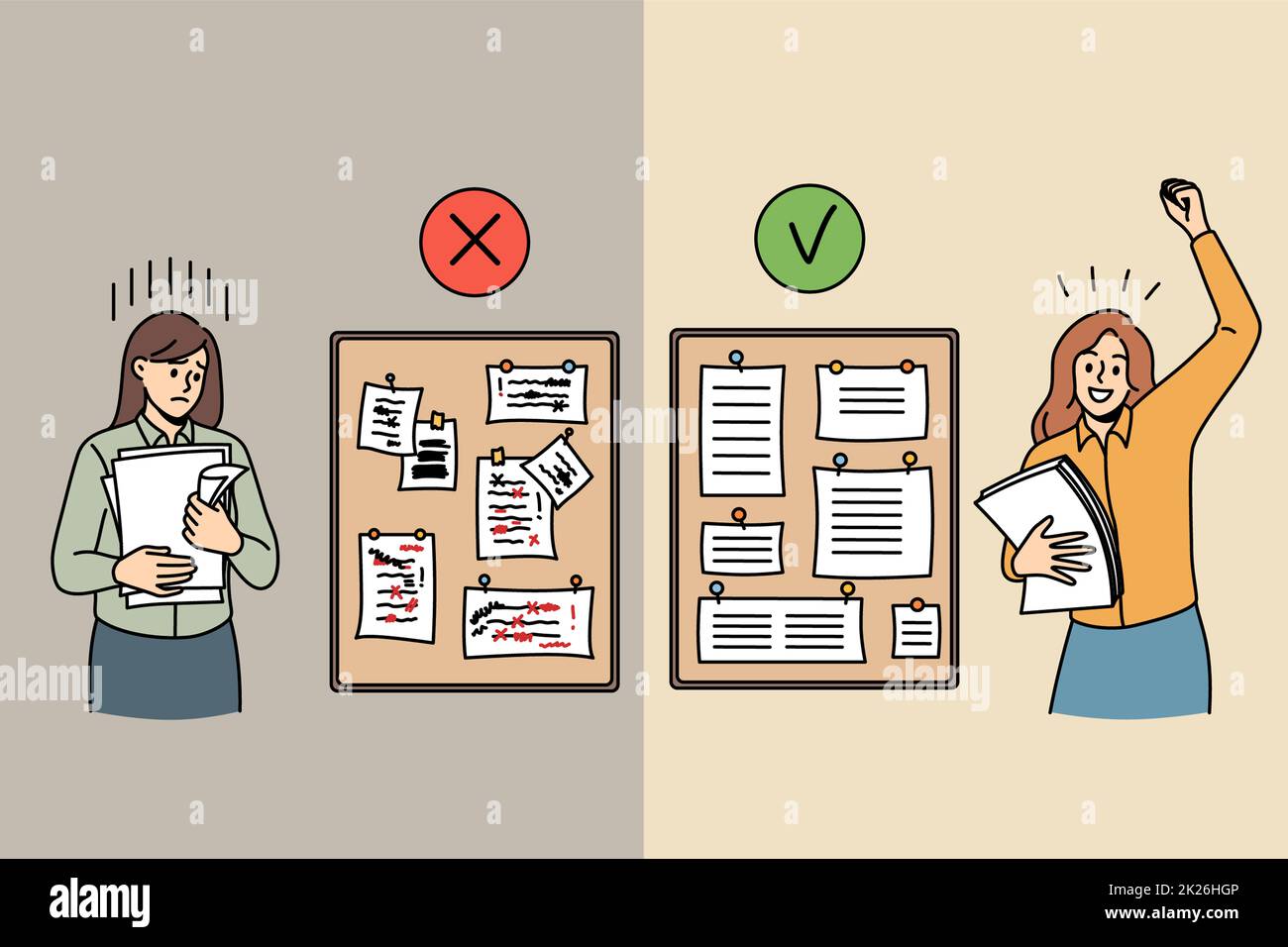 Complete and failure tasks at work concept Stock Photo - Alamy