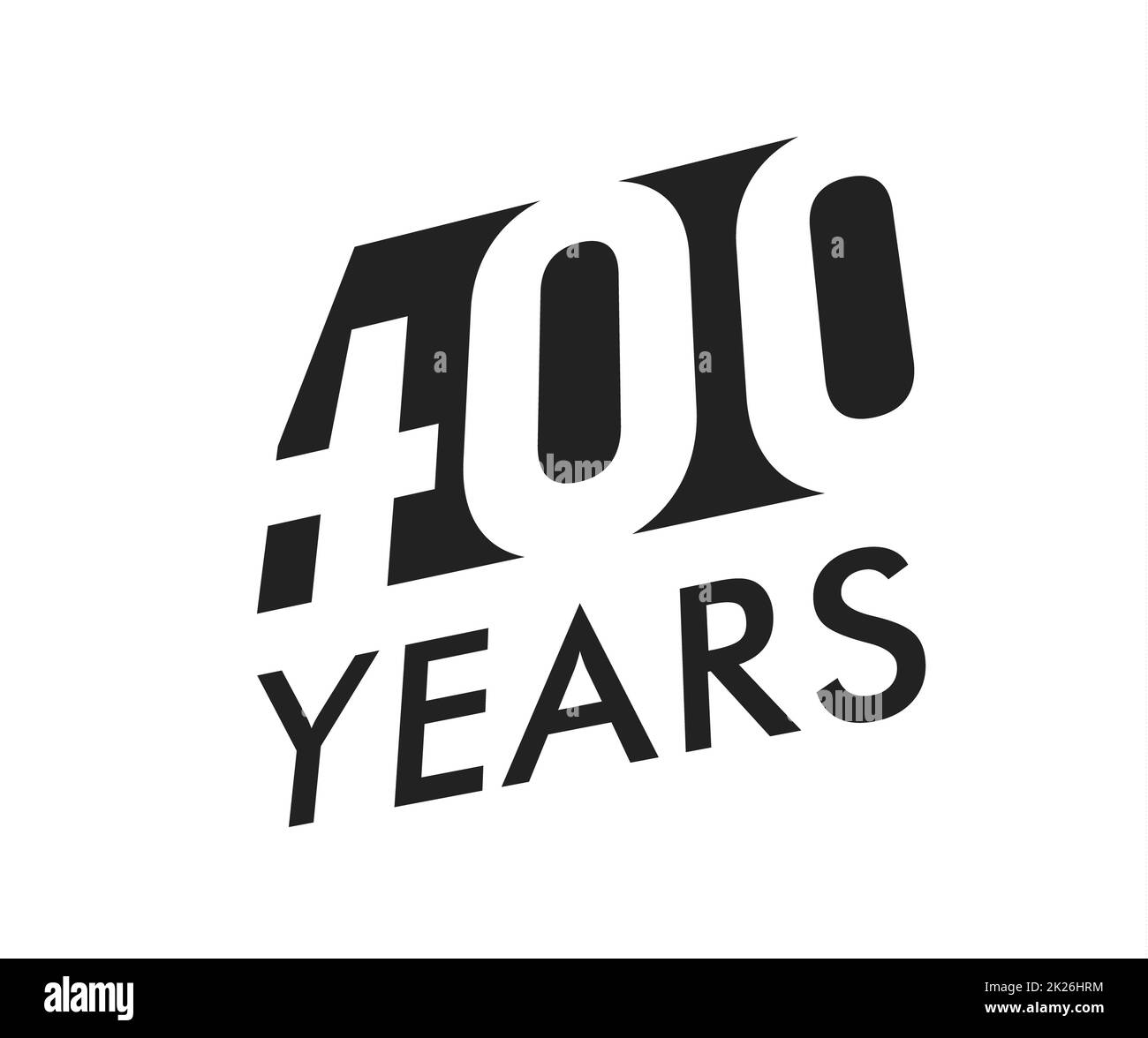Four hundred years vector emblem template. Anniversary symbol, negative ...