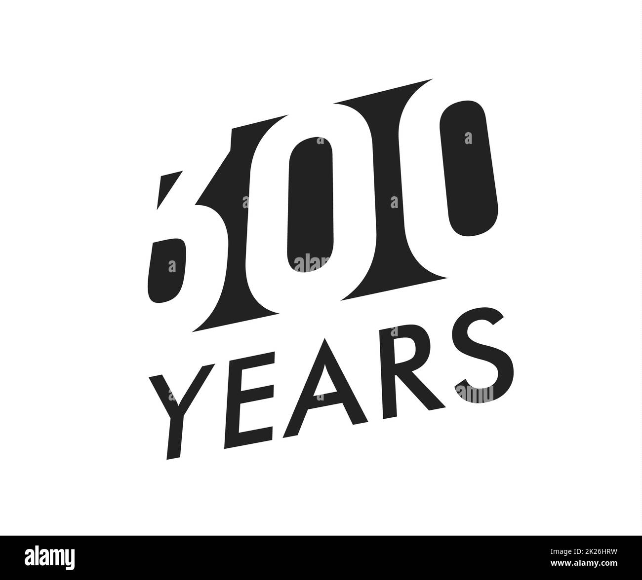 three hundred years vector emblem template. Anniversary symbol ...