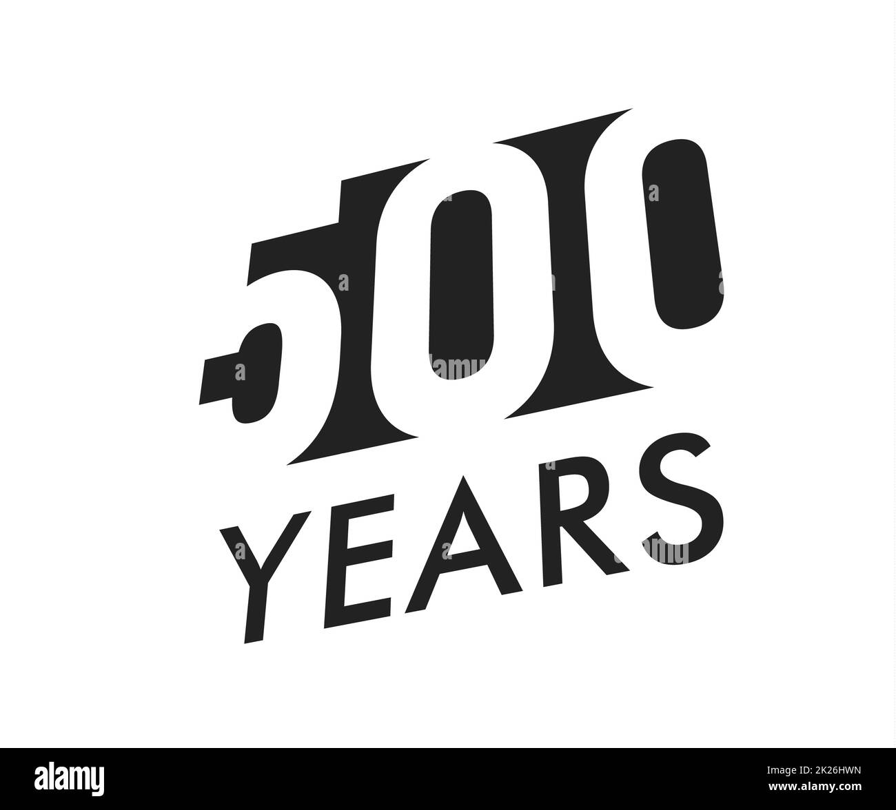 Five hundred years vector emblem template. Anniversary symbol, negative ...