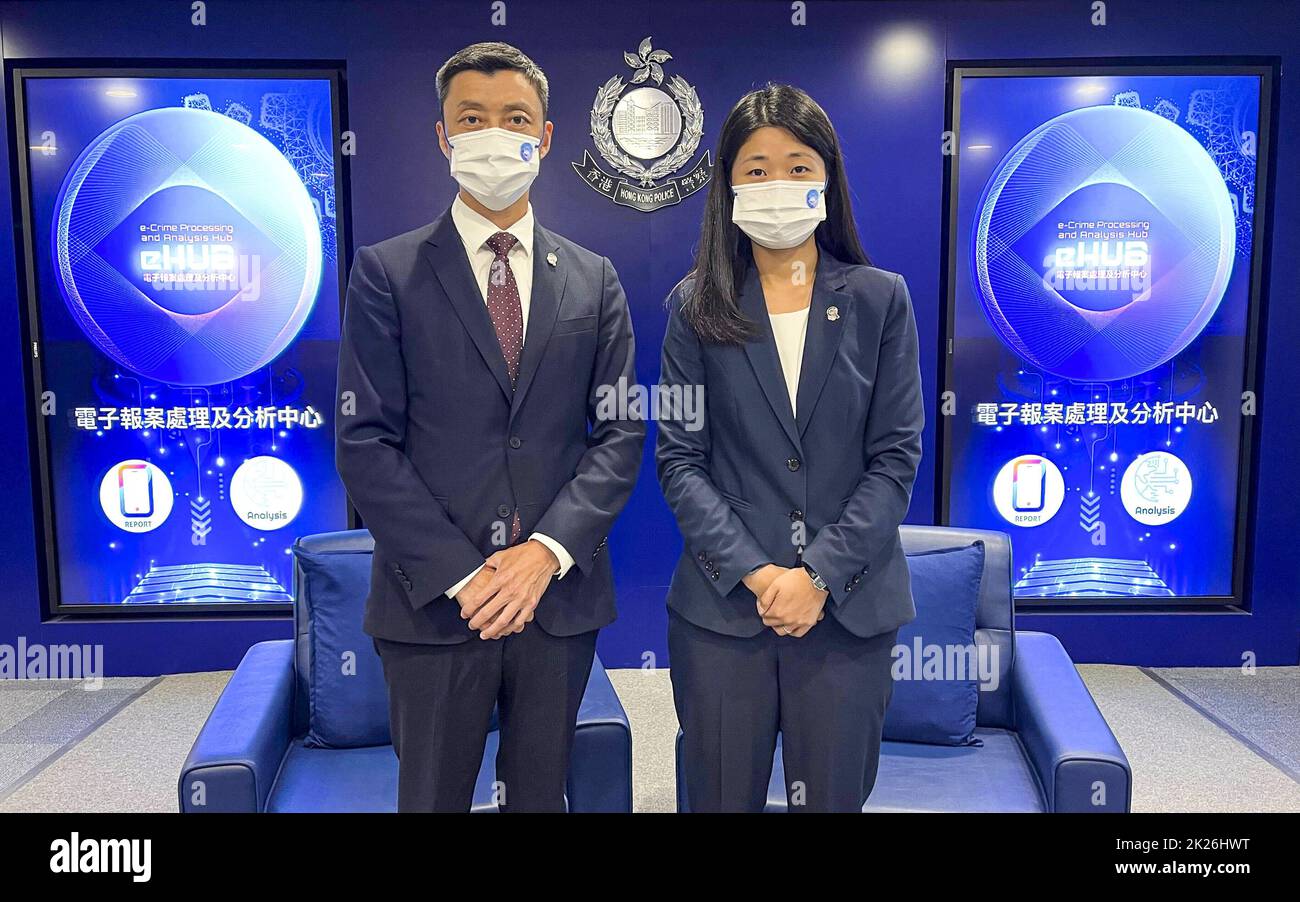 (L-R) Wong Yam-wing, chief inspector of e-Crime Processing and Analysis ...