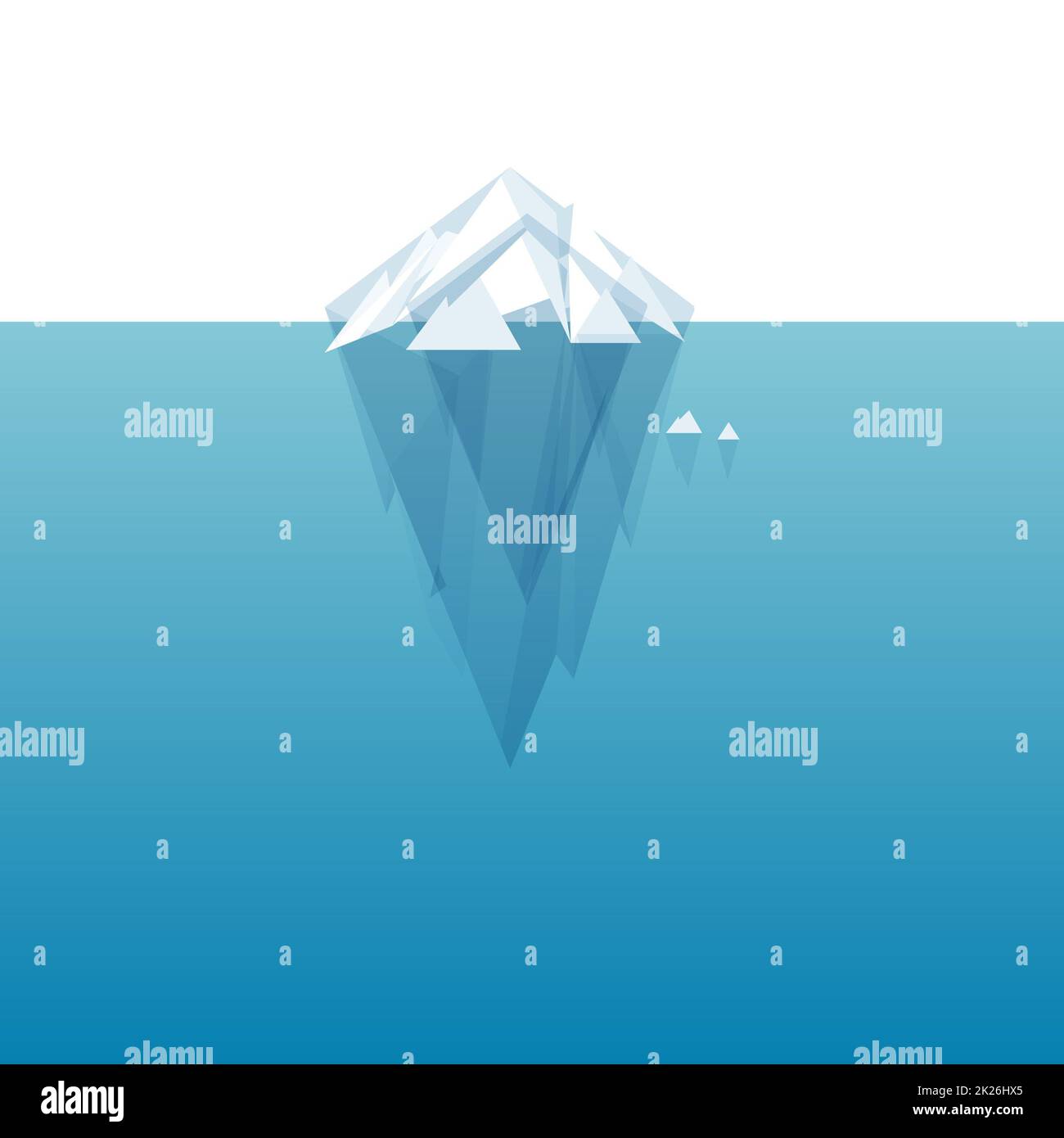 White vector tip ice mountain vector illustration. Iceberg in minimal ...
