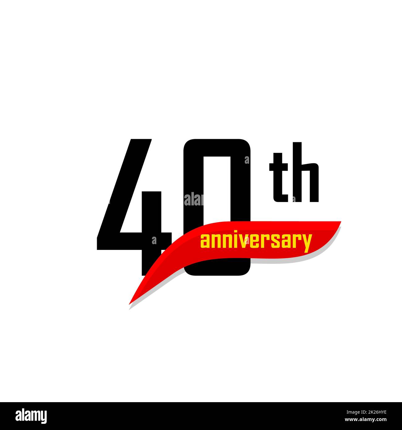 40th Anniversary abstract vector logo. Forty Happy birthday day icon ...