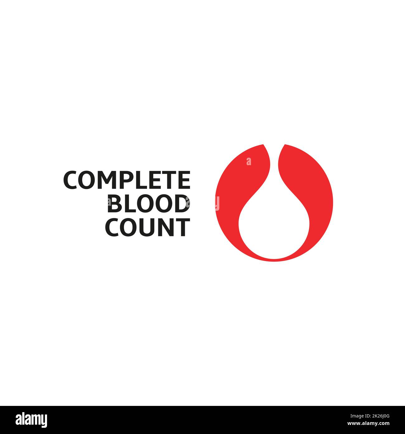 Complete blood count, white blood drop in red round, vector abstract ...