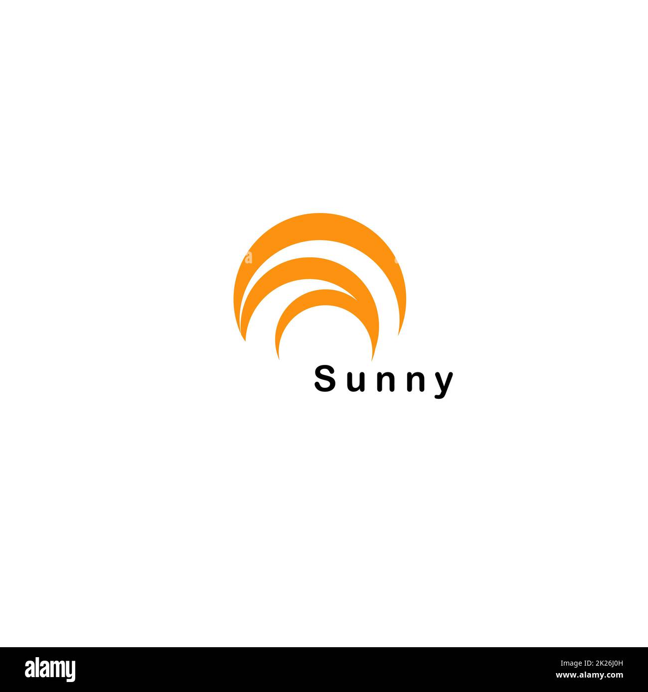 Orange sunny semicircle, abstract isolated arc shape, orange color ...
