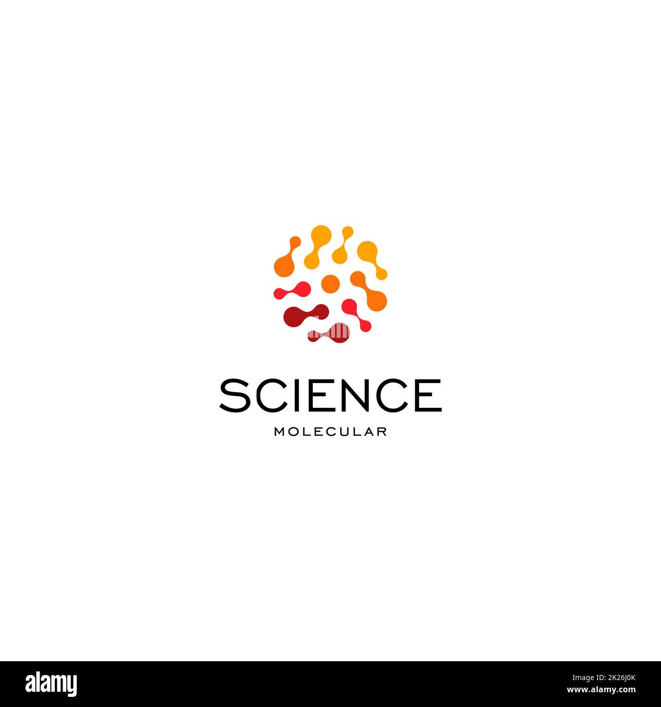 Science abstract red color halftone logo from related circles, new ...