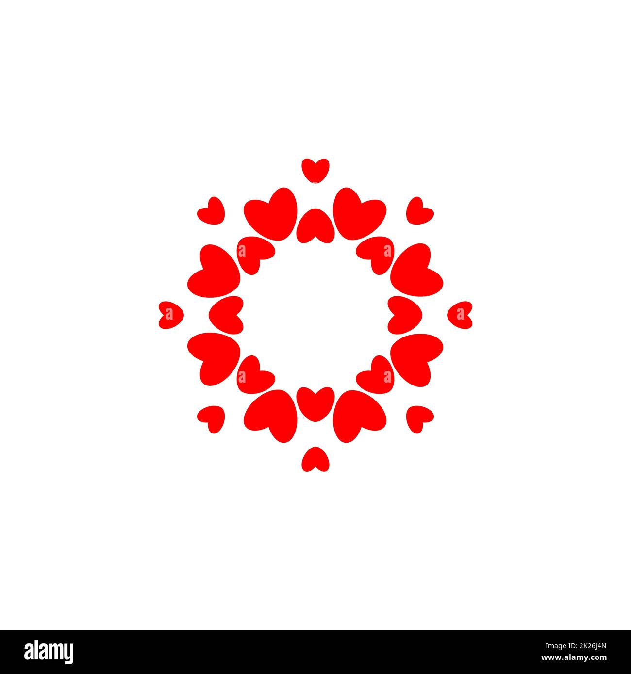 Abstract love logo. Circle of hearts. Frame for love photo. Happy ...