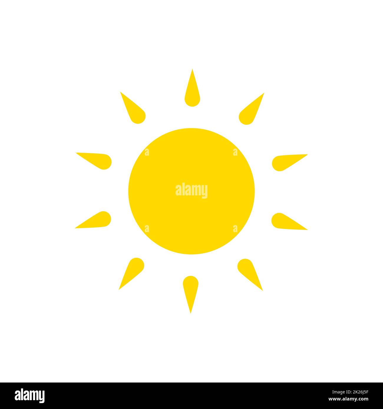 Summer symbol. Sun modern icon. Sunny circle shape. Isolated vector ...