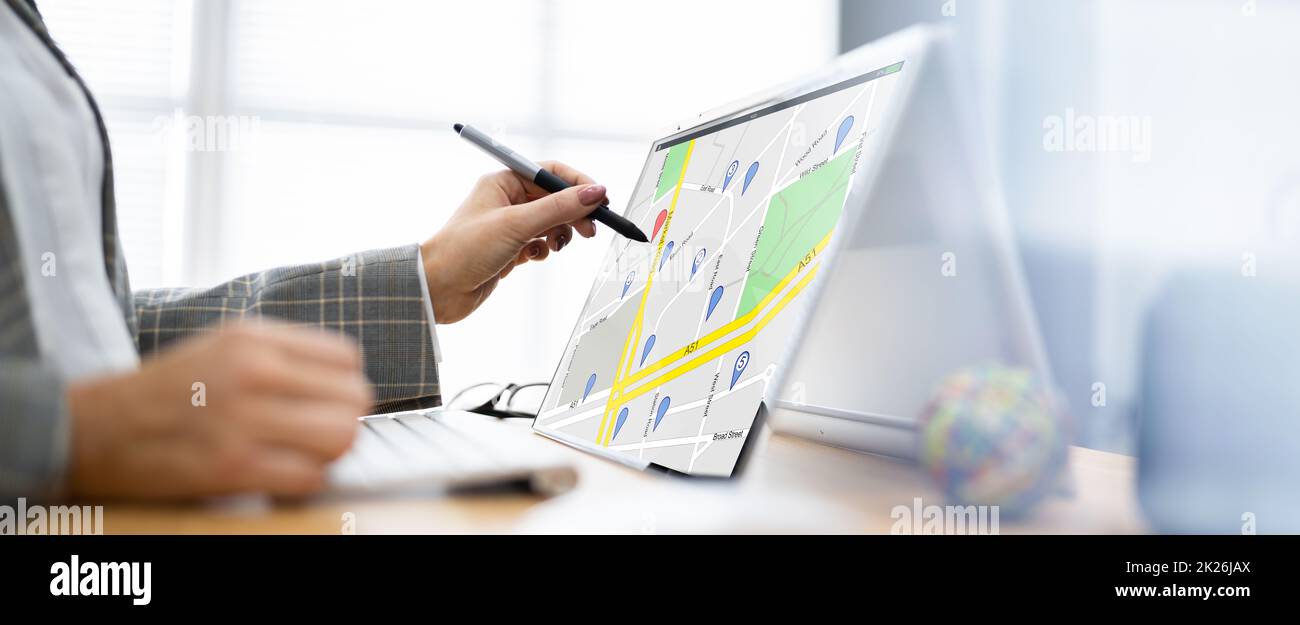 GPS Location Map Search Online Stock Photo - Alamy