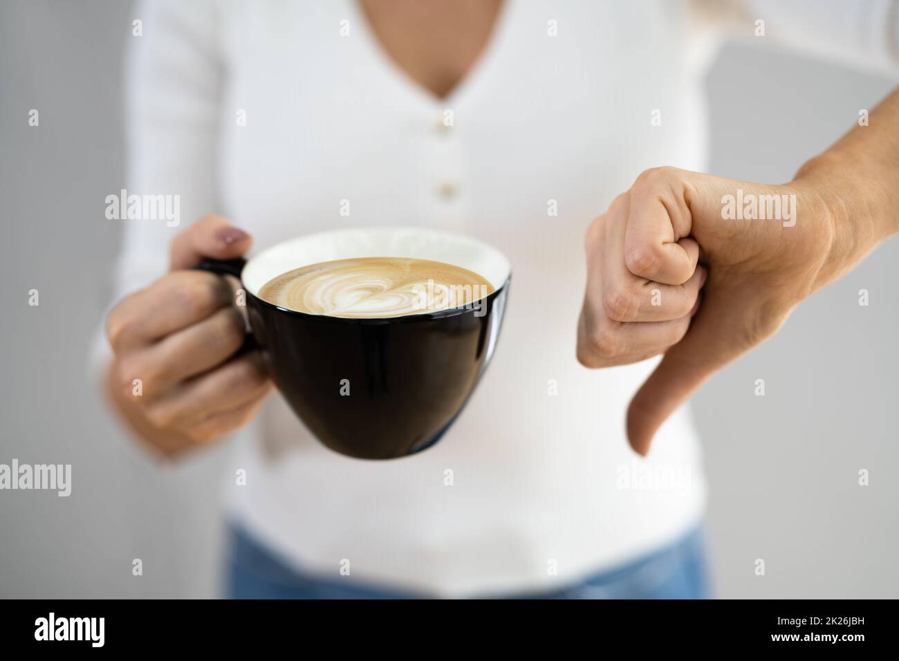 Avoid Coffee Bacause Of Heartburn. Stop Drinking Stock Photo - Alamy