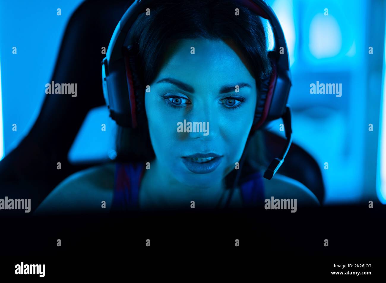Online Cyber Technology Gaming Girl Playing Internet Stock Photo - Alamy