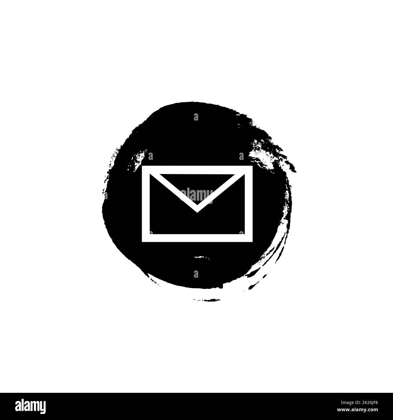 Black grunge Paintbrush Button showing Newsletter or contact Stock ...