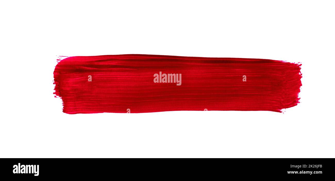 Background template: Hand drawn red paintbrush stripe Stock Photo - Alamy