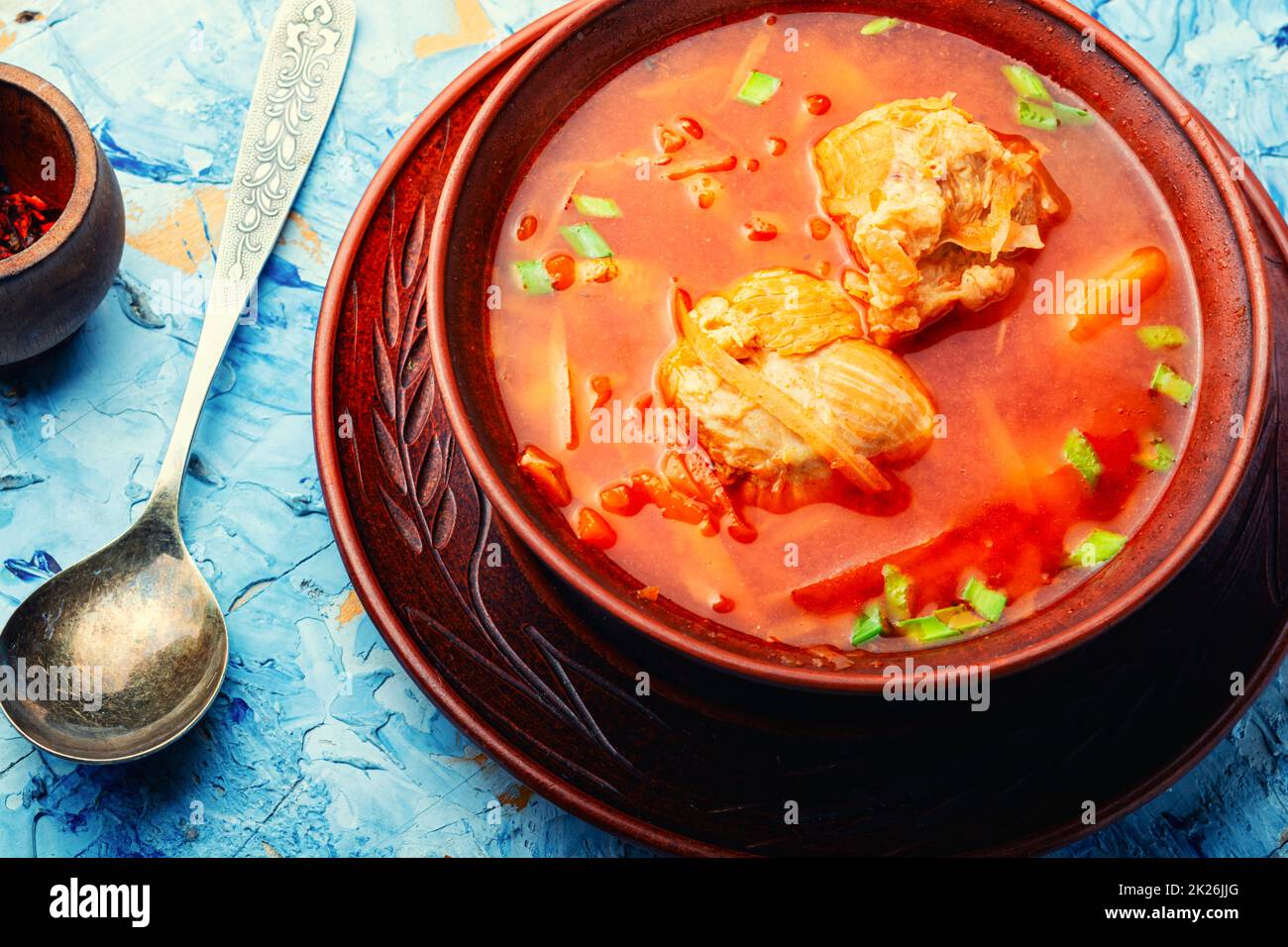Red borscht, main first course Stock Photo - Alamy