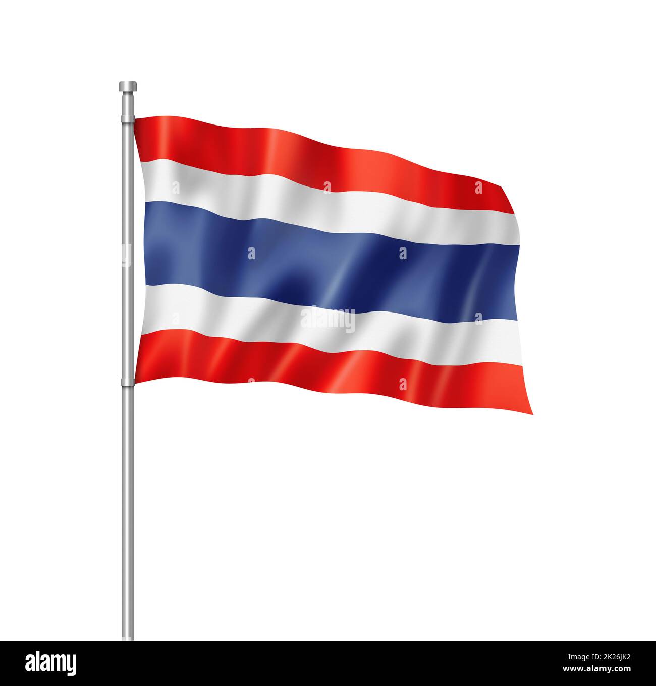 Thai flag isolated on white Stock Photo - Alamy