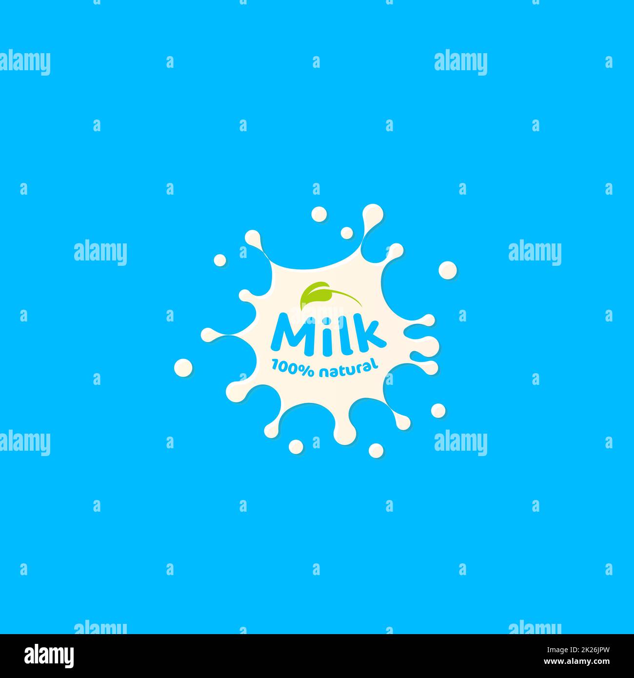 Fresh Milk splash vector icon. White blot, drop illustration. Dairy ...