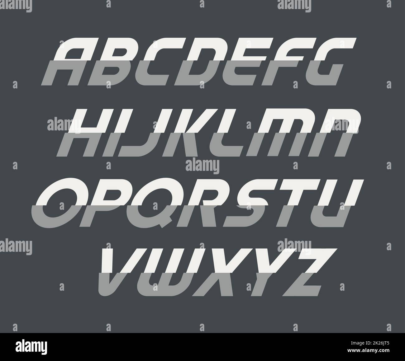 Sport cursive uppercase alphabet. Futuristic technology font. Modern ...