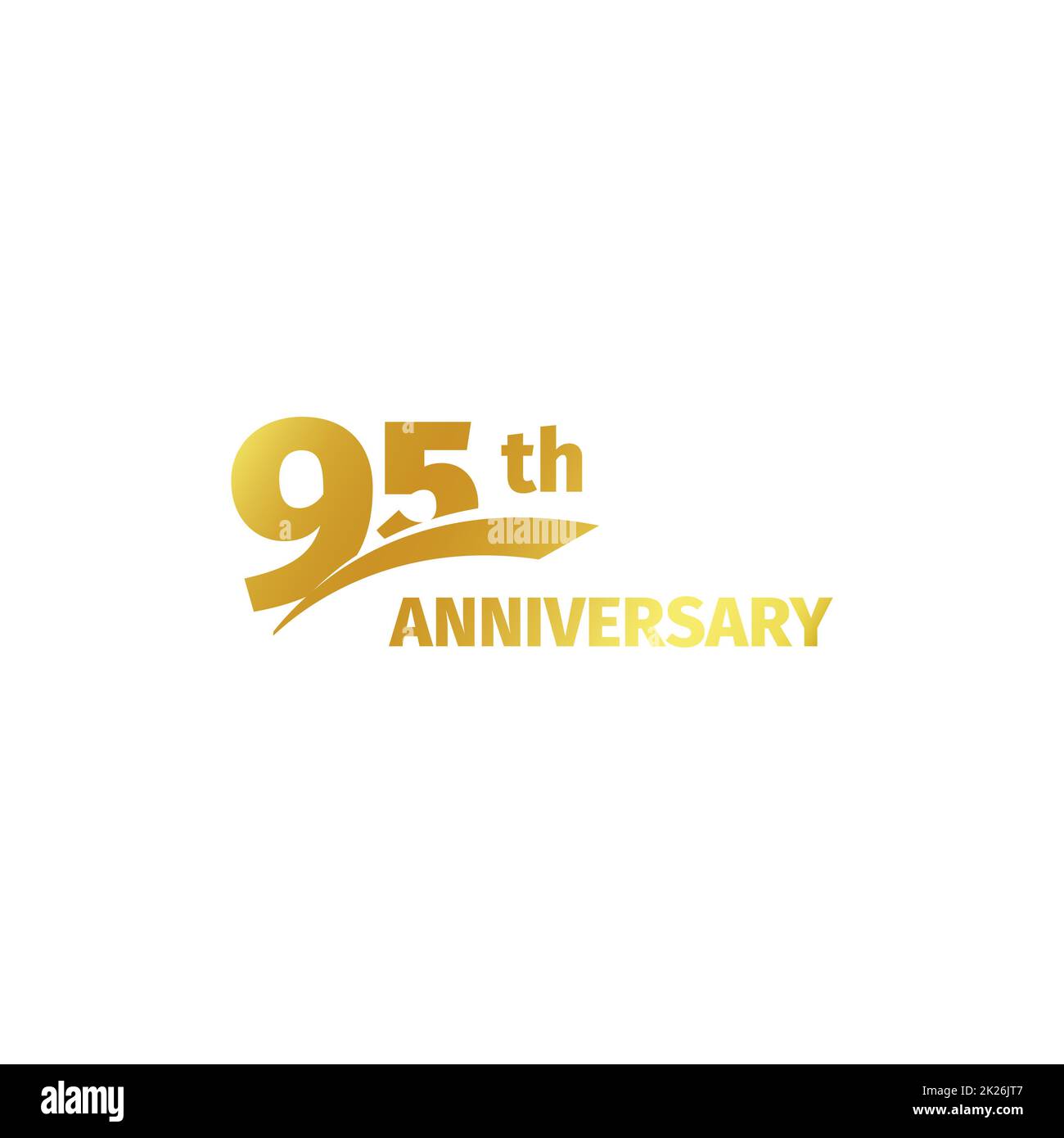 Isolated abstract golden 95th anniversary logo on white background. 95 ...