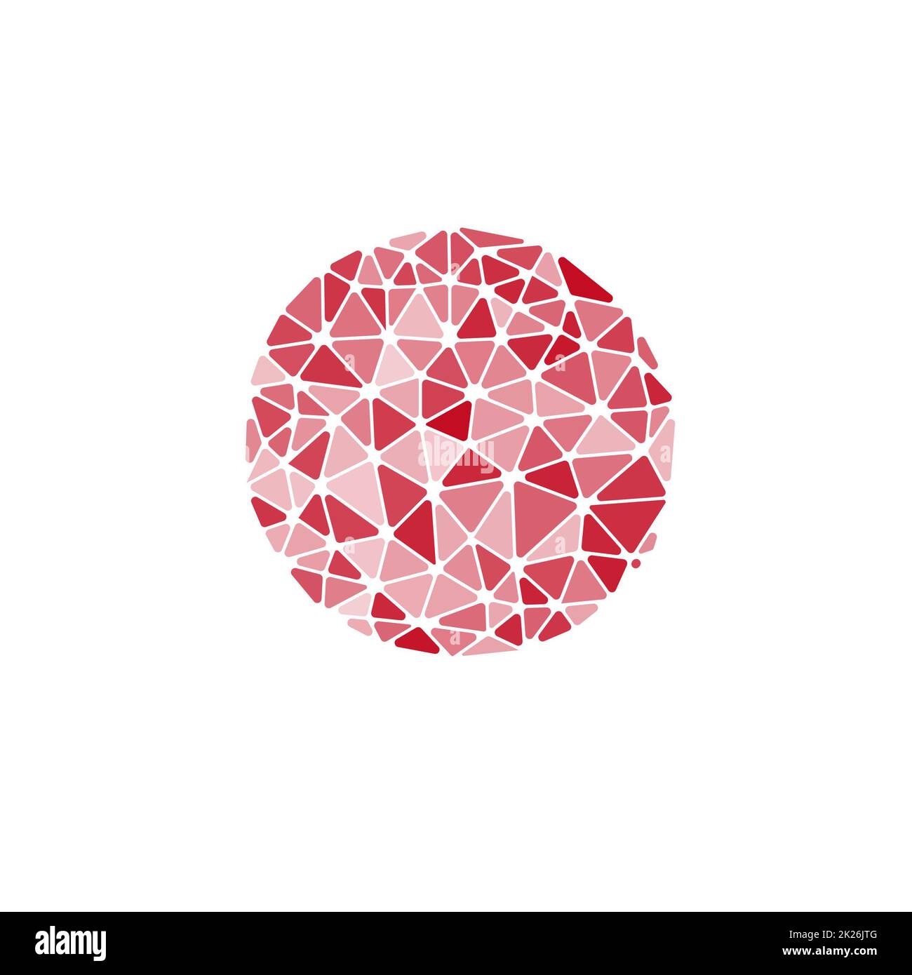Isolated vector round. Abstract composition, polygonal construction ...