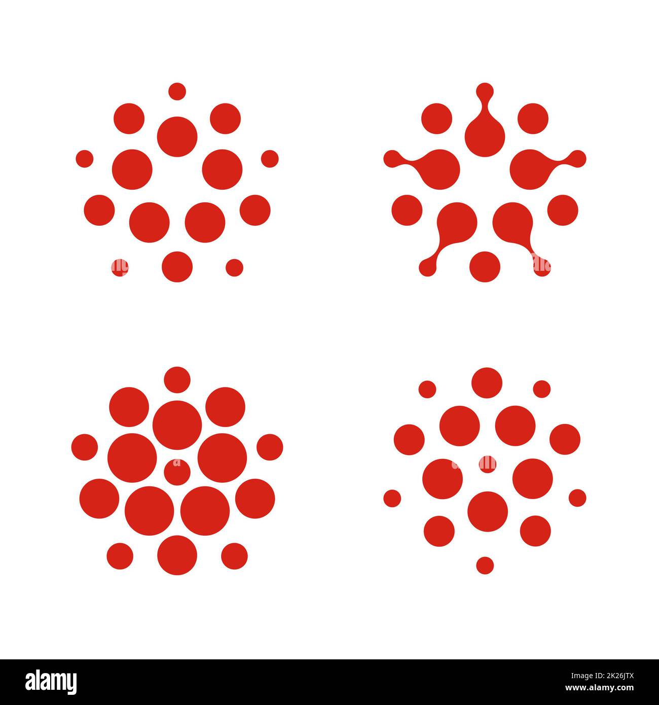 Digital logos set. Vector isolated circle logo. Creative template. Red circle round logotype ...
