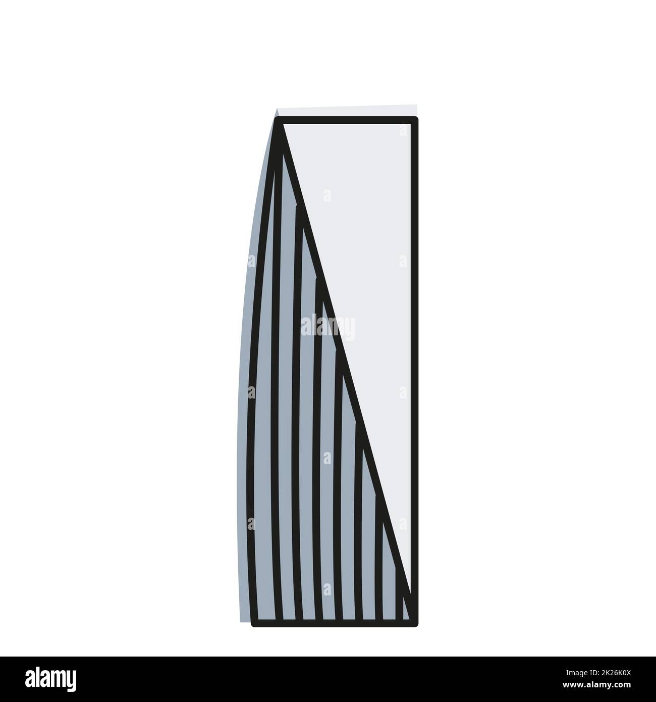 Isolated blue color skyscraper in lineart style icon, element of urban ...