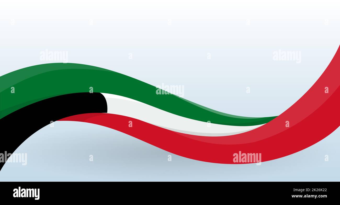 Kuwait Waving National flag. Modern unusual shape. Design template for ...