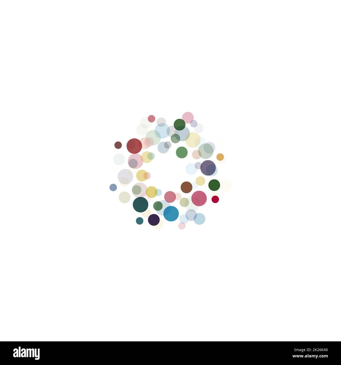 Abstract circle logotype set. Unusual dotted round isolated chem logo ...