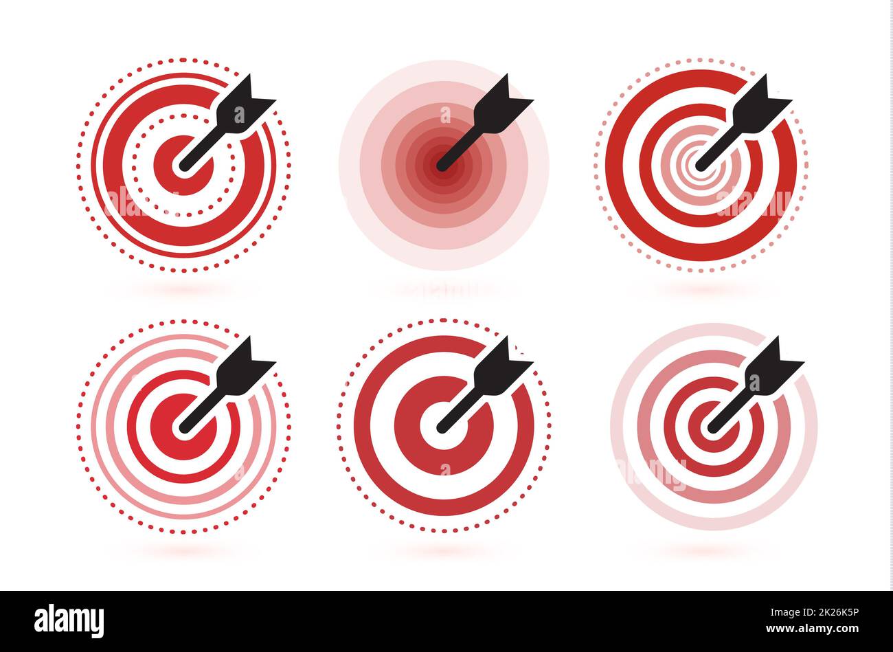 Arrow hit target vector icons set. flat winner symbol template. Modern ...