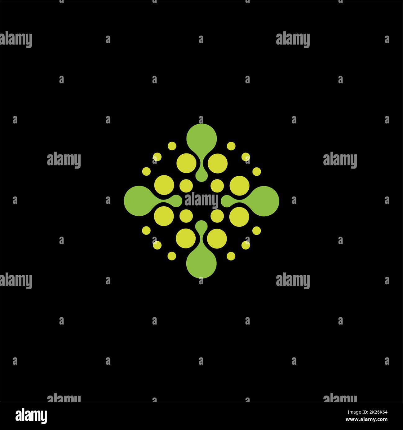 Isolated abstract green color dotted cross vector logo. Medical ...