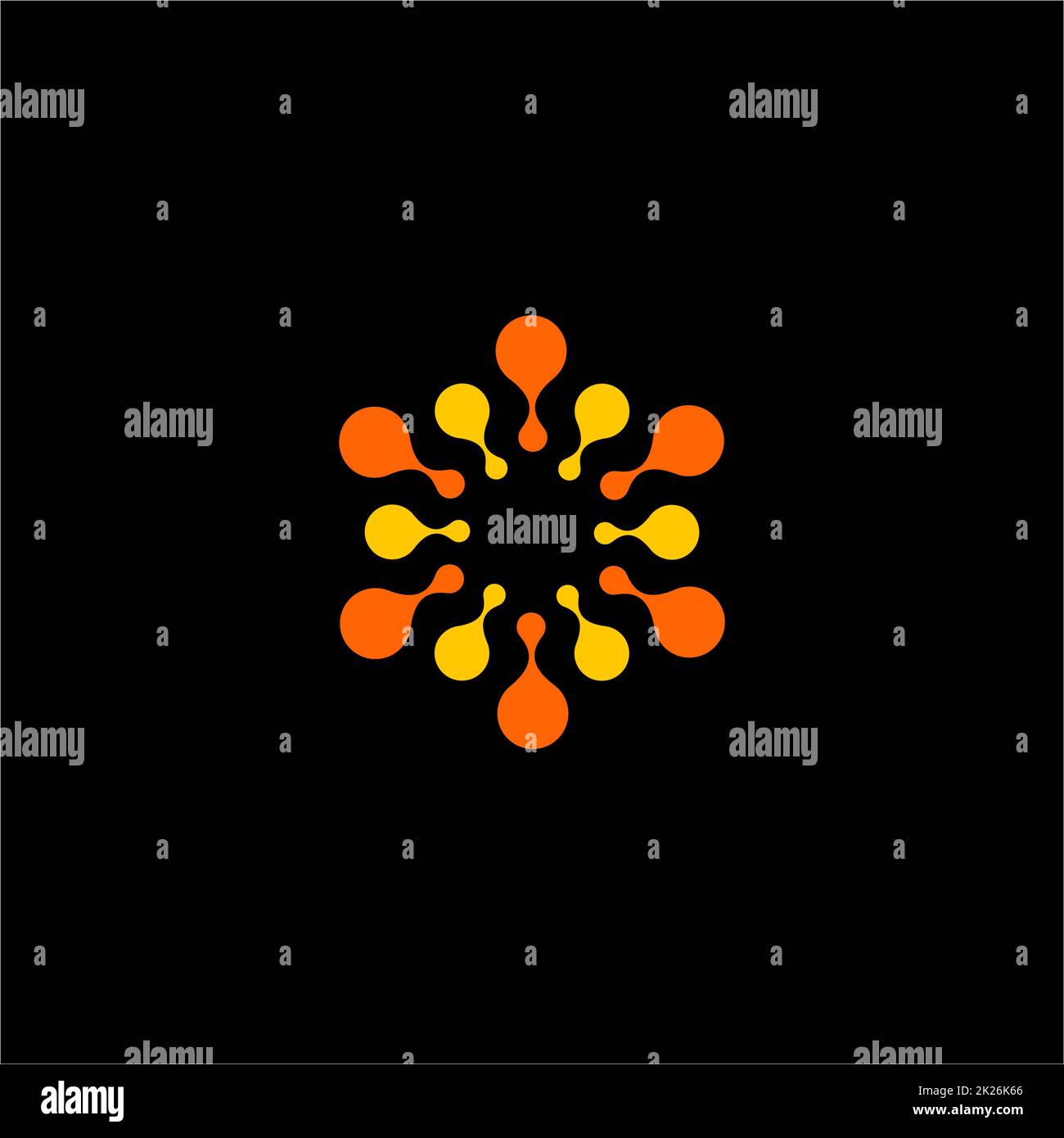 Isolated abstract orange color flower vector logo. Sun illustration ...