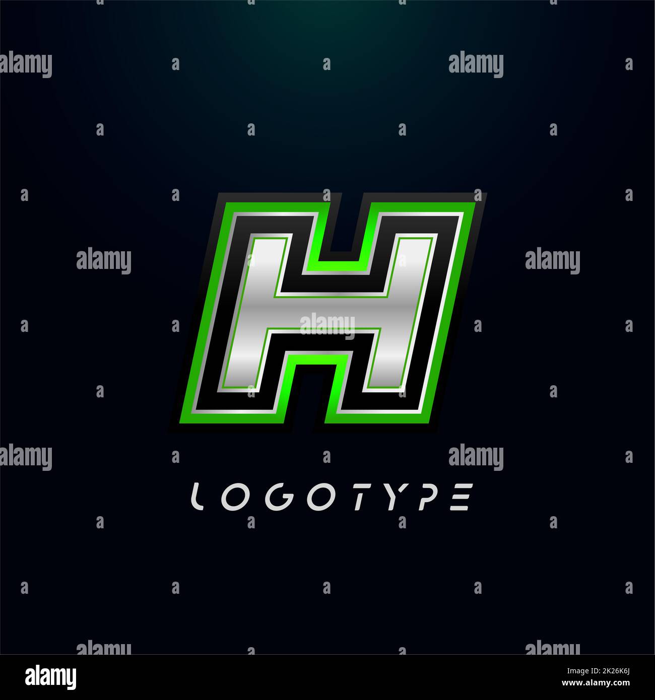 Letter H for video game logo and super hero monogram. Sport gaming ...