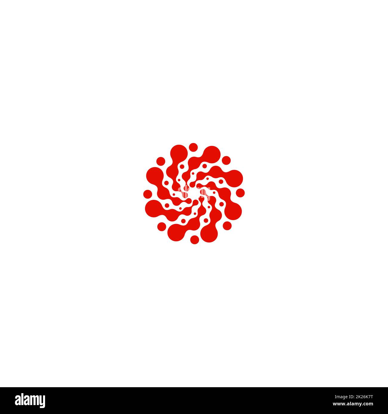 Abstract circle logotype. Unusual dotted round isolated chem logo ...